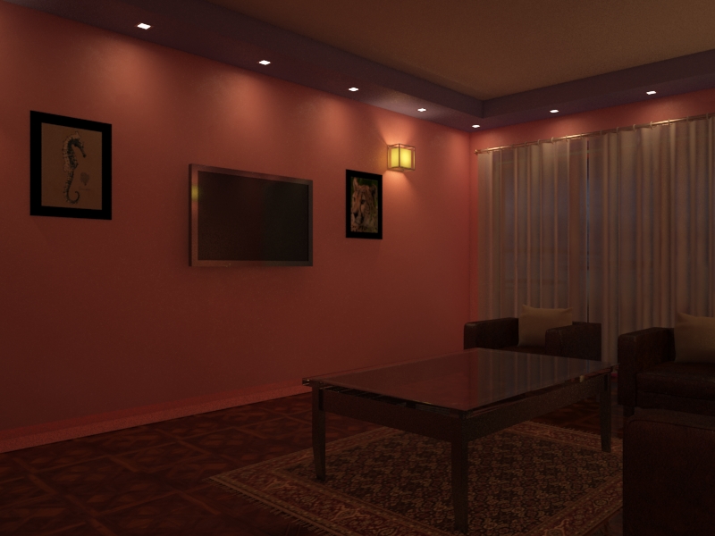Cg artist: Night interior scene (render in v-ray)