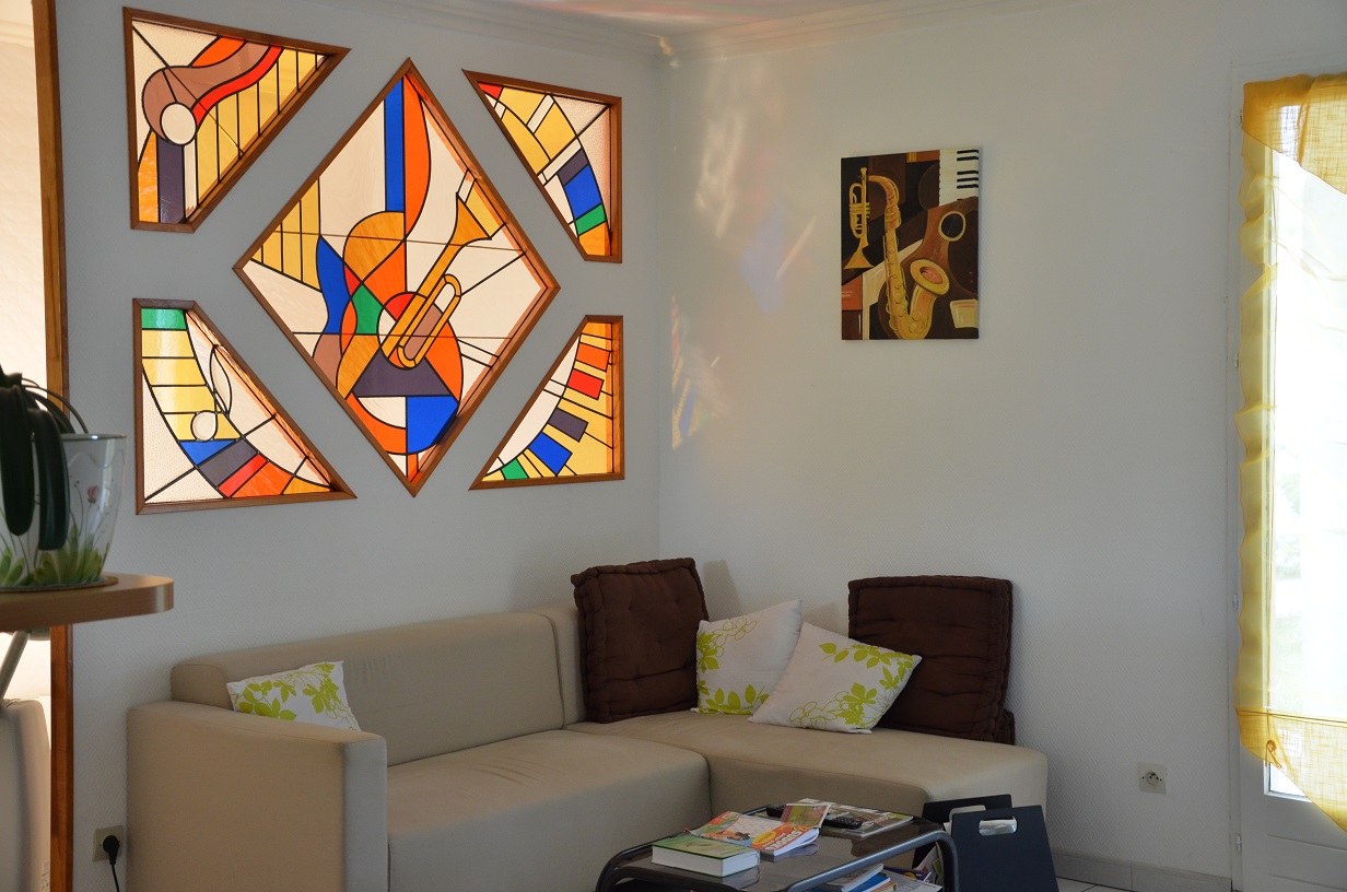 Vitrail cloison de séparation intérieure