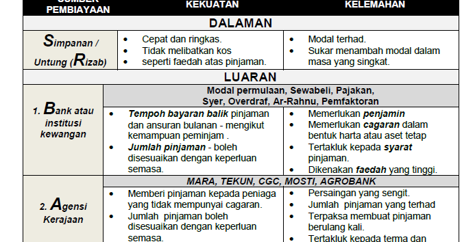 Kelebihan Sumber Pembiayaan Luaran
