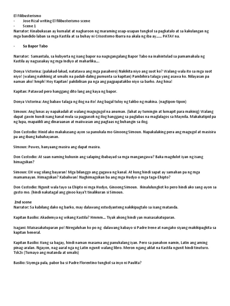 El filibusterismo summary tagalog - masopabc