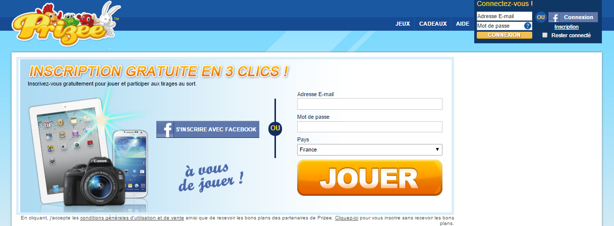 Les jeux flash gratuits de Prizee: Prizee : découvrez l’interface en ...