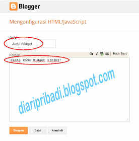 Cara menambahkan widget ke html