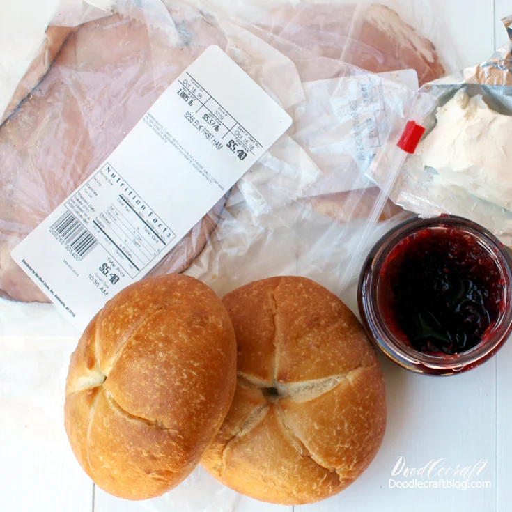 Raspberry Jam Cream Cheese Ham Sandwich Recipe!