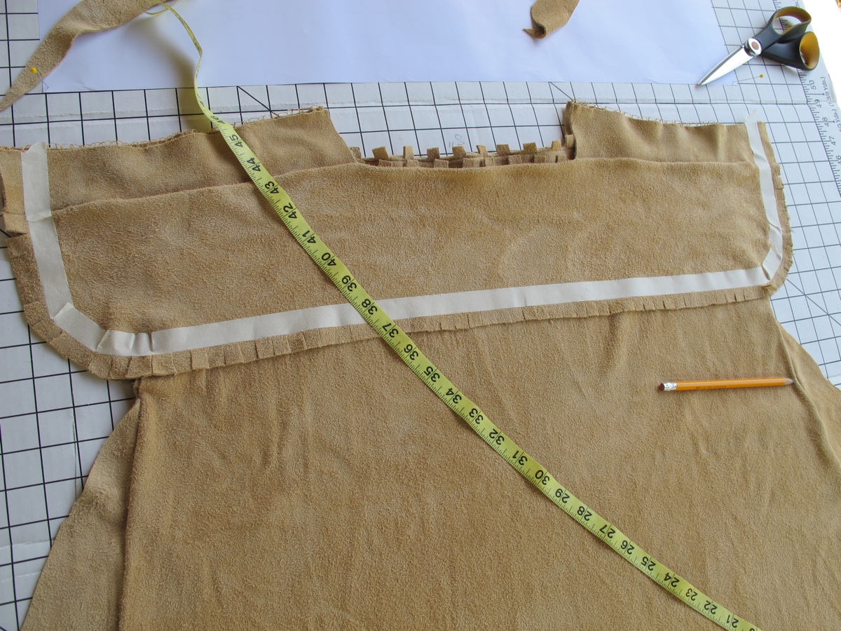 Stitching Up History: Square Notch Fringe On The Two Hide Strap Dress