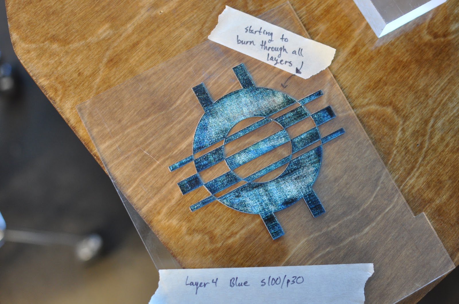 handverker: laser cured powder coat on acrylic