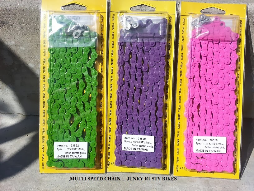 Junky Rusty Bikes Blog: Finally Color Multi speed 3/32" Chains in Stock