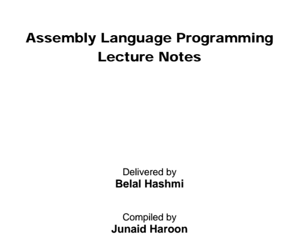 [pdf]Assembly Language Programming Delivered by Belal Hashmi ~ Online ...