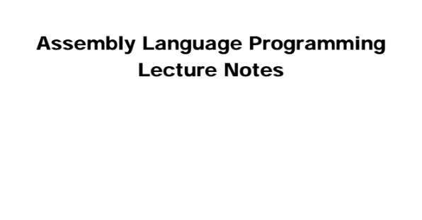 Pdf Assembly Language Programming Delivered By Belal Hashmi ~ Online Books 