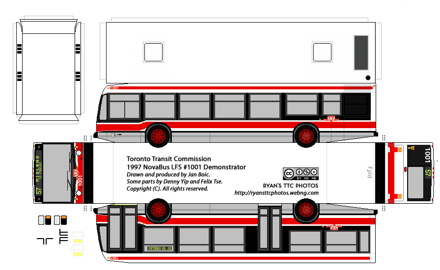 SP. Papel Modelismo: PaperCraft - PaperBus 1997 NovaBus LFS - Toronto ...