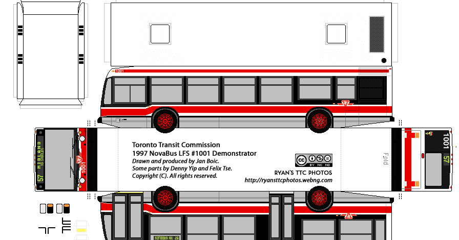 SP. Papel Modelismo: PaperCraft - PaperBus 1997 NovaBus LFS - Toronto ...