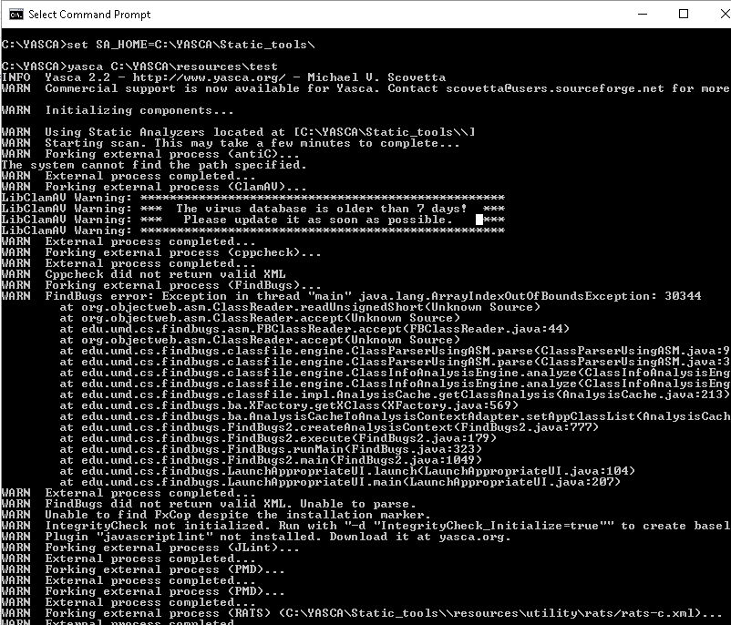 How to use YASCA static code analysis tool