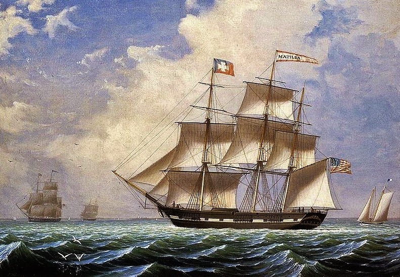 Three Masted Ships and Marine Art: The Matilda By Fitz Henry Lane