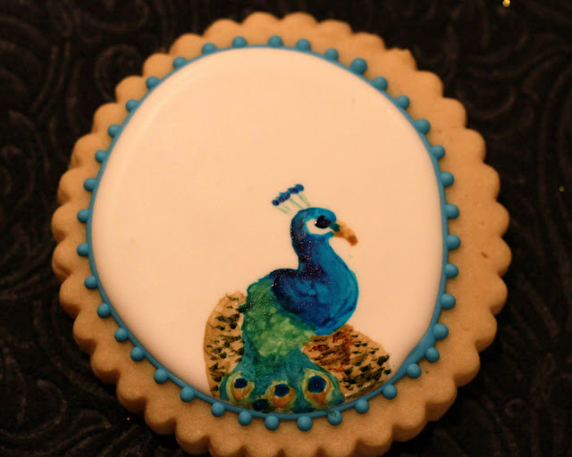 Exquisite Cookies: Hand Painted Peacock Cookies