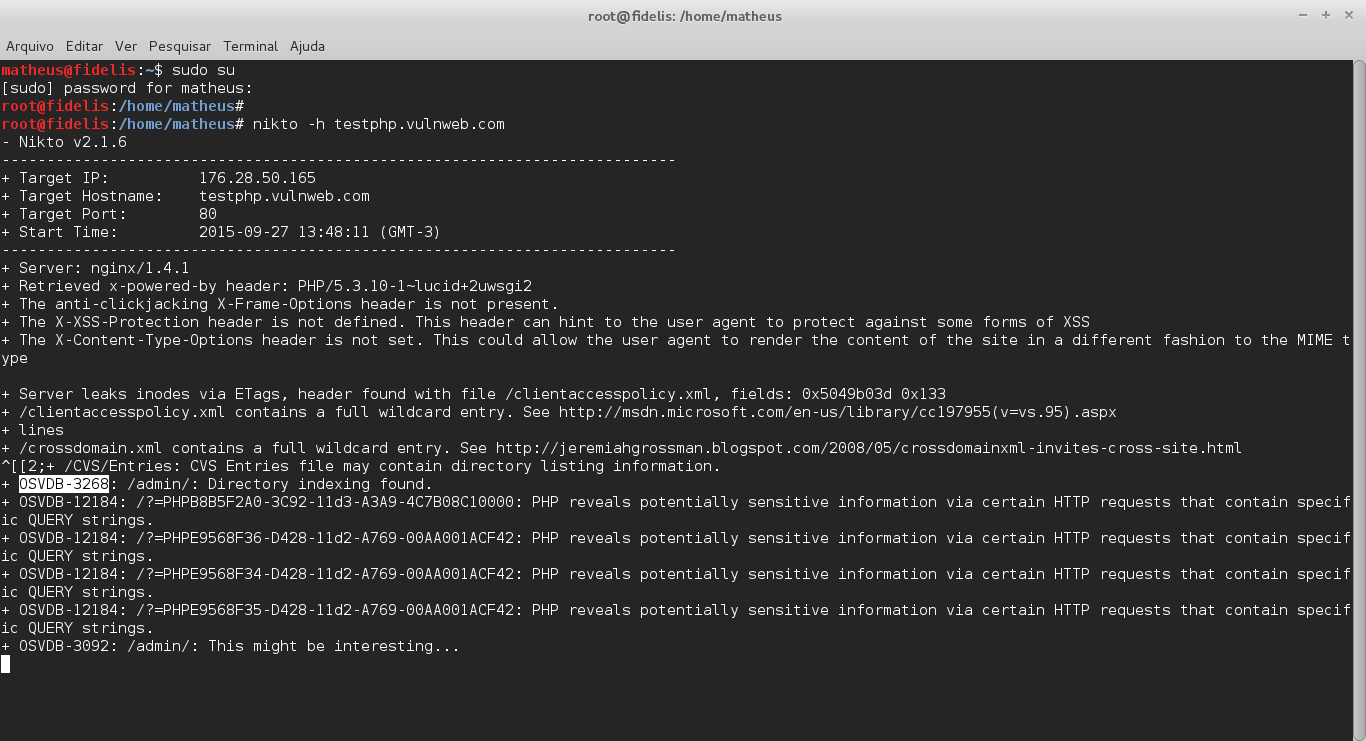 Nikto - Um poderoso scanner de Servidores Web - Nanoshots | Cloud ...
