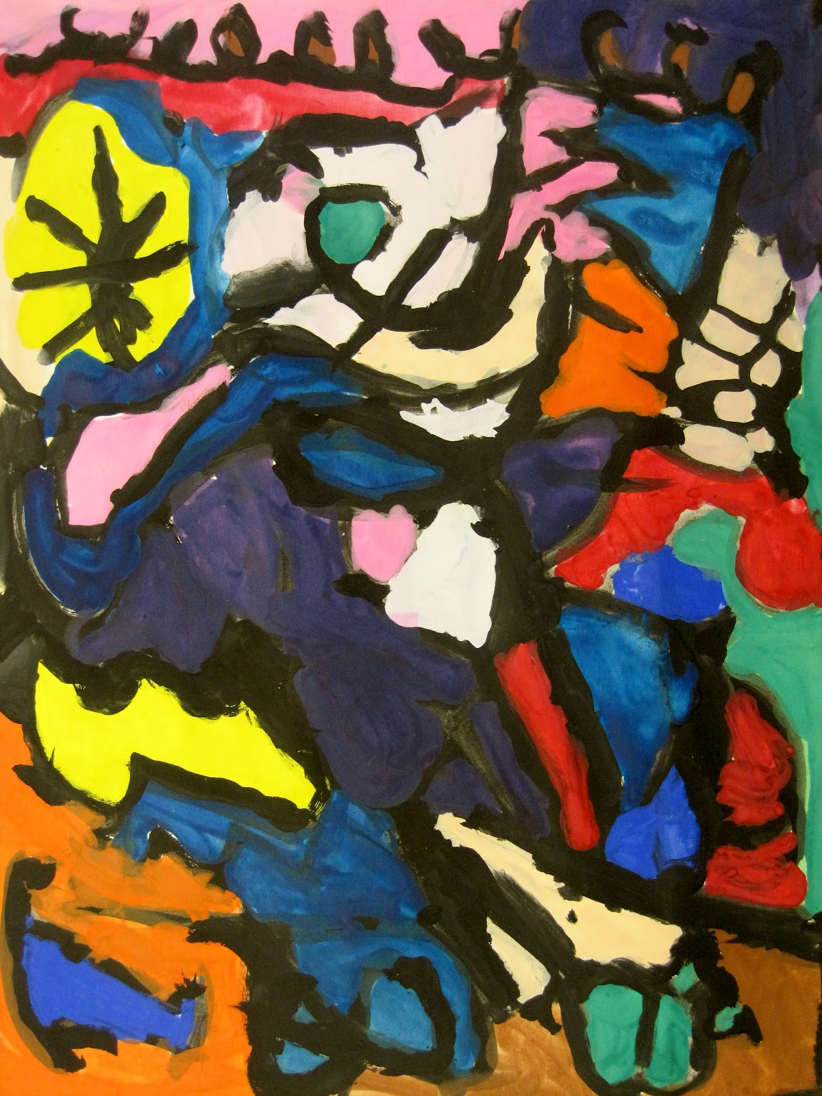 Barstow Art: Abstract Paintings by 4th Grade