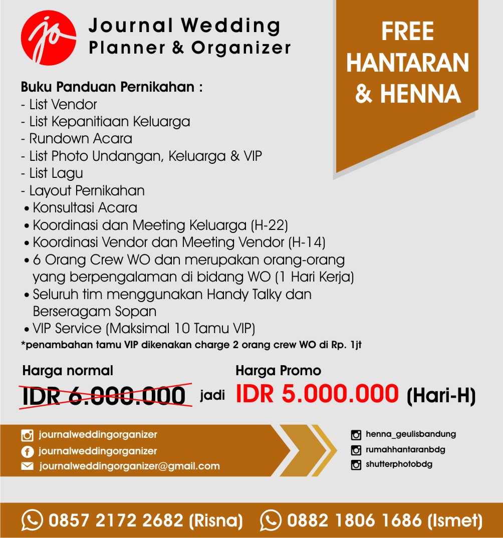 PROMO MURAH - Wedding Organizer tahun 2018 - Menarik Euyy!!