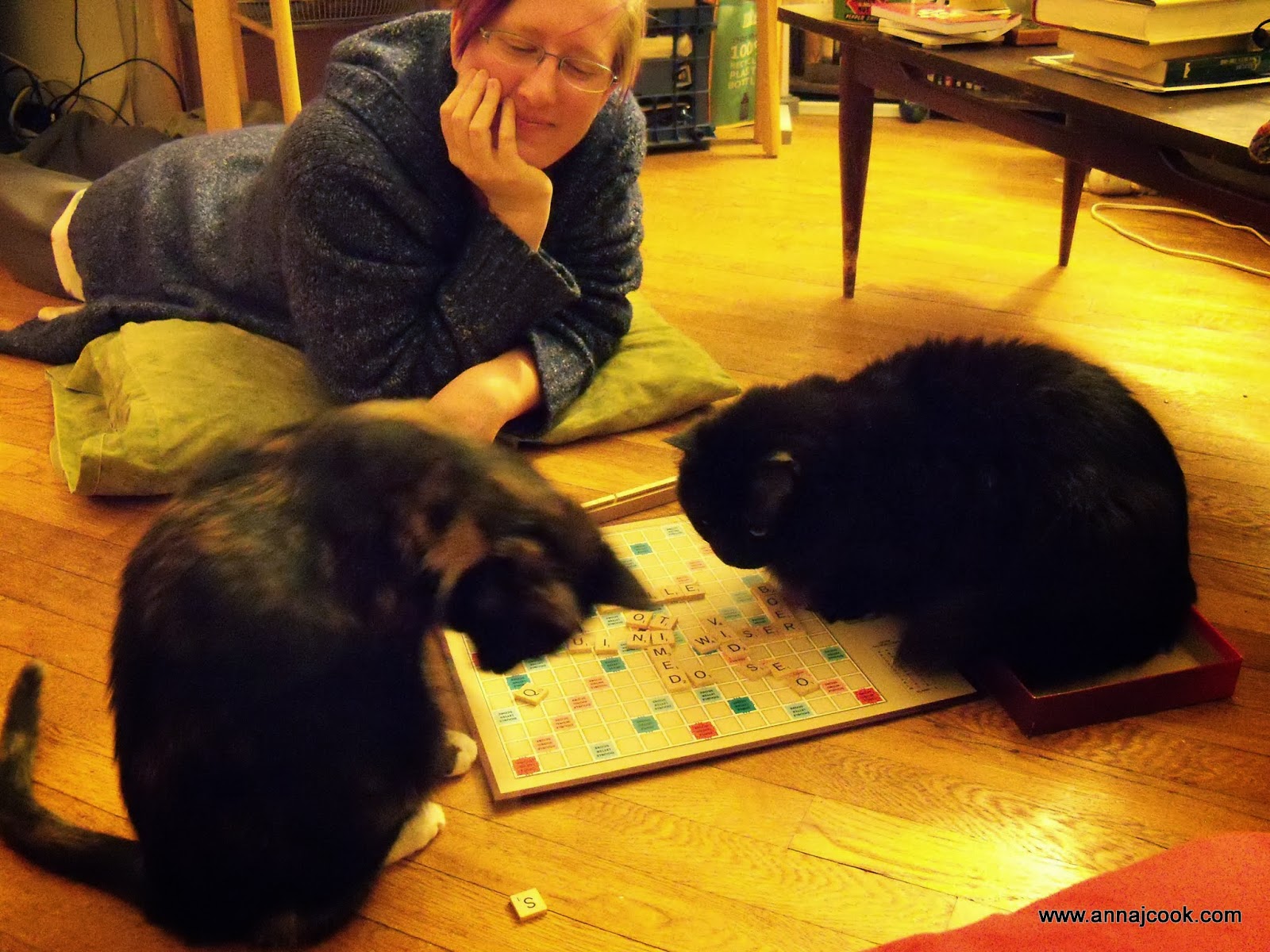the feminist librarian: scrabble with cats, take two [photo post]