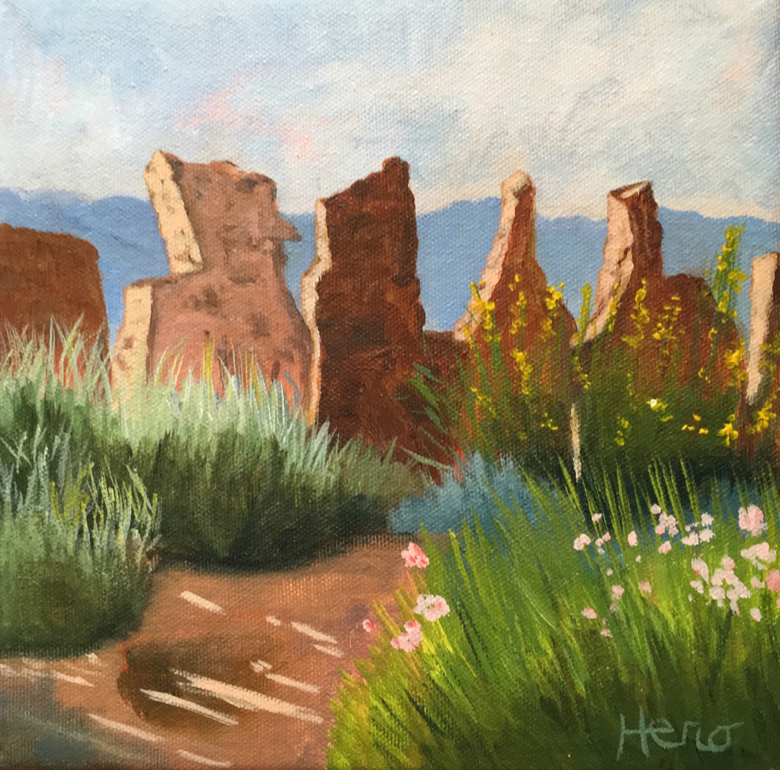 Marcia's Art stuff: The Rock Wall Daily Painting 6