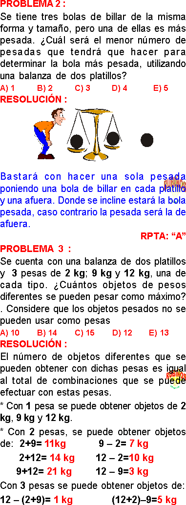 PESADAS Y BALANZAS EJERCICIOS RESUELTOS DE HABILIDAD LÓGICO MATEMÁTICA RECREATIVA EN PDF