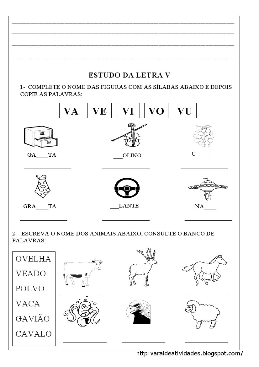 ARTEMANHAS DA TURMINHA: Atividades com F e V
