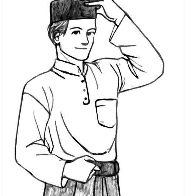 Baju Kurung Free Colouring Pages Sketch Coloring Page