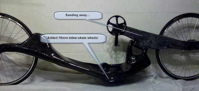 Do It Yourself Handcycle: Adding the "training" wheels...