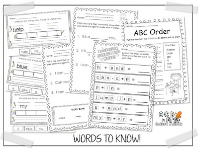 High Frequency WORD WORK | OCD in Elementary