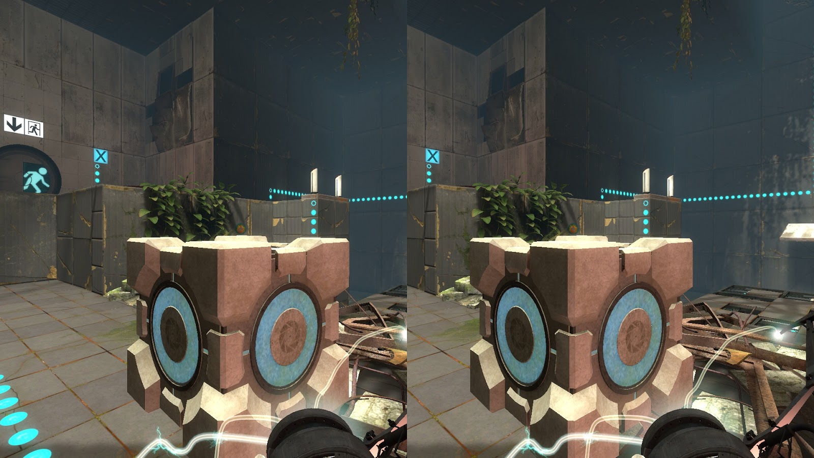 Gaming in fullscreen VR and cross view 3D, tips & tricks: Portal 2