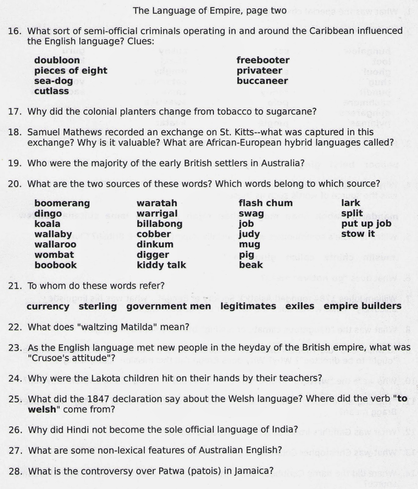 32 Radio Street: Group 301-401 (Evening): The Language of Empire