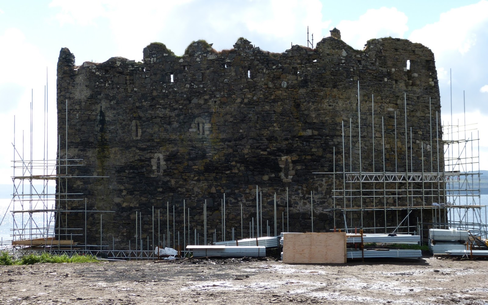 Mingary Castle: Scaffolding Meets Across North Wall