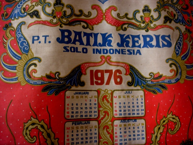 Griya Kuno: Kalender Kain Batik Keris Solo