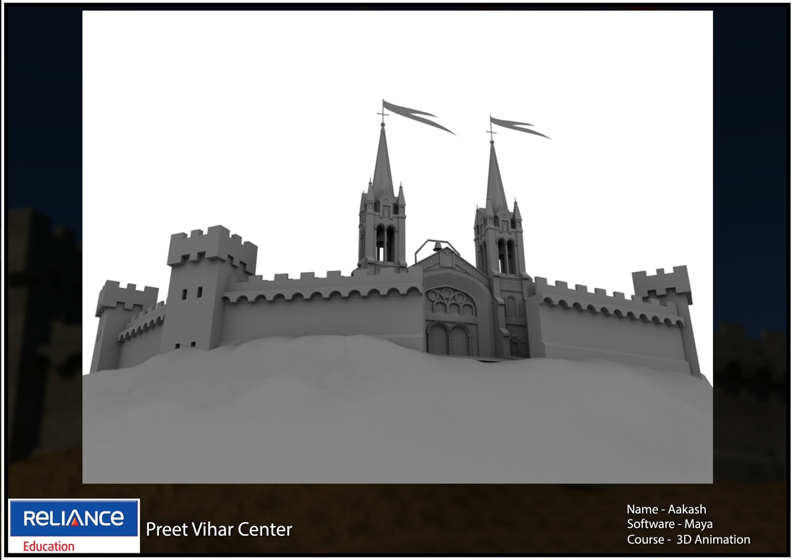 3D Model castle created by Autodesk Maya (only modelling)