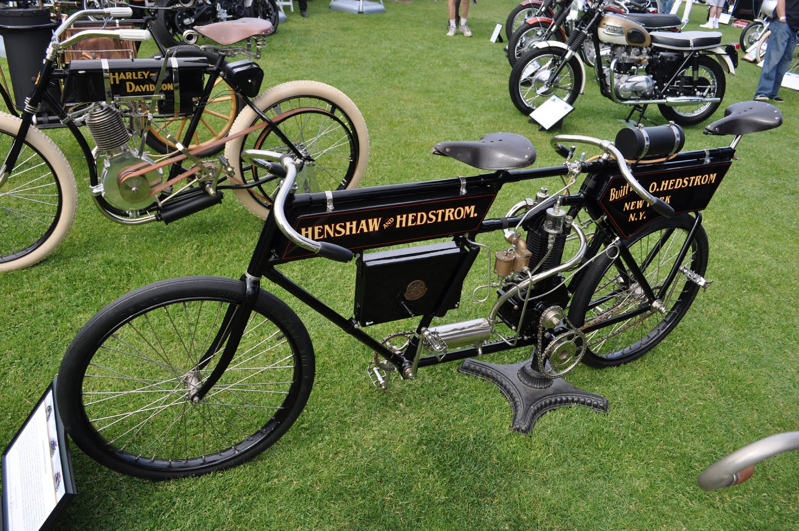 ART: 1901 tandem motor cycle, 1913 Iver Johnson motorcycle, 1909 Marsh ...
