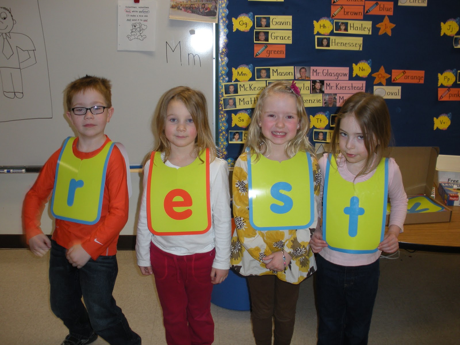learning and laughter: Letter Vests - Making Words!