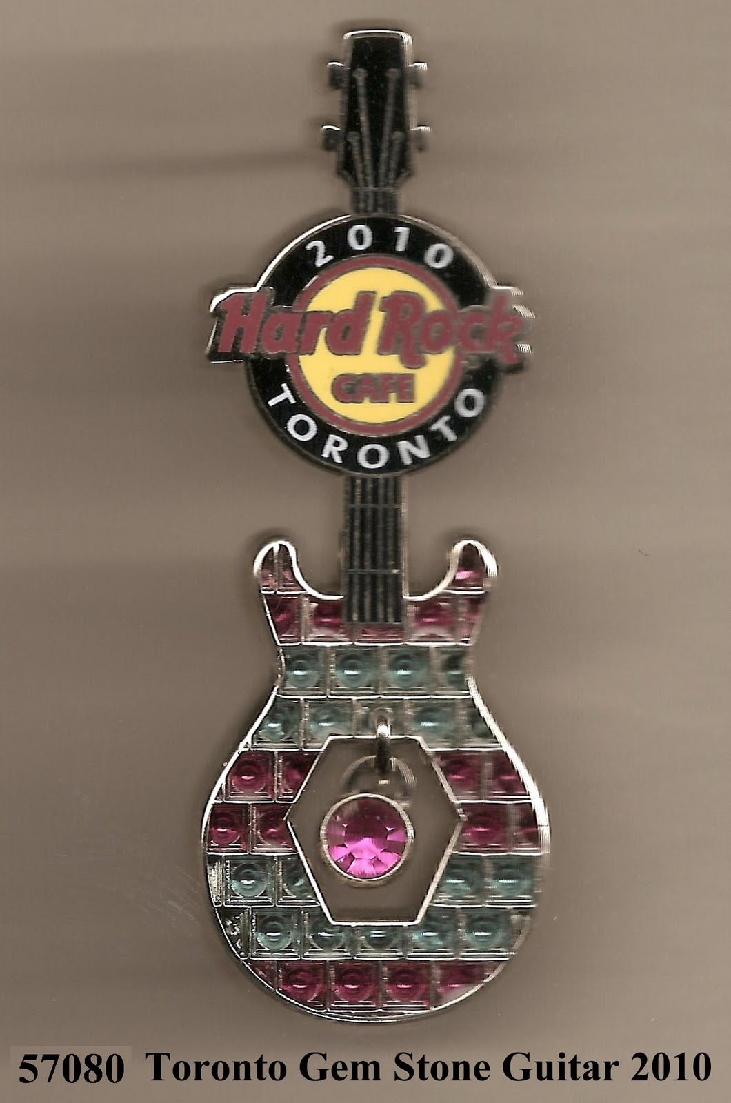 Hard Rock Cafe Guitar Pins: 57080 Toronto Gem Stone Guitar 2010