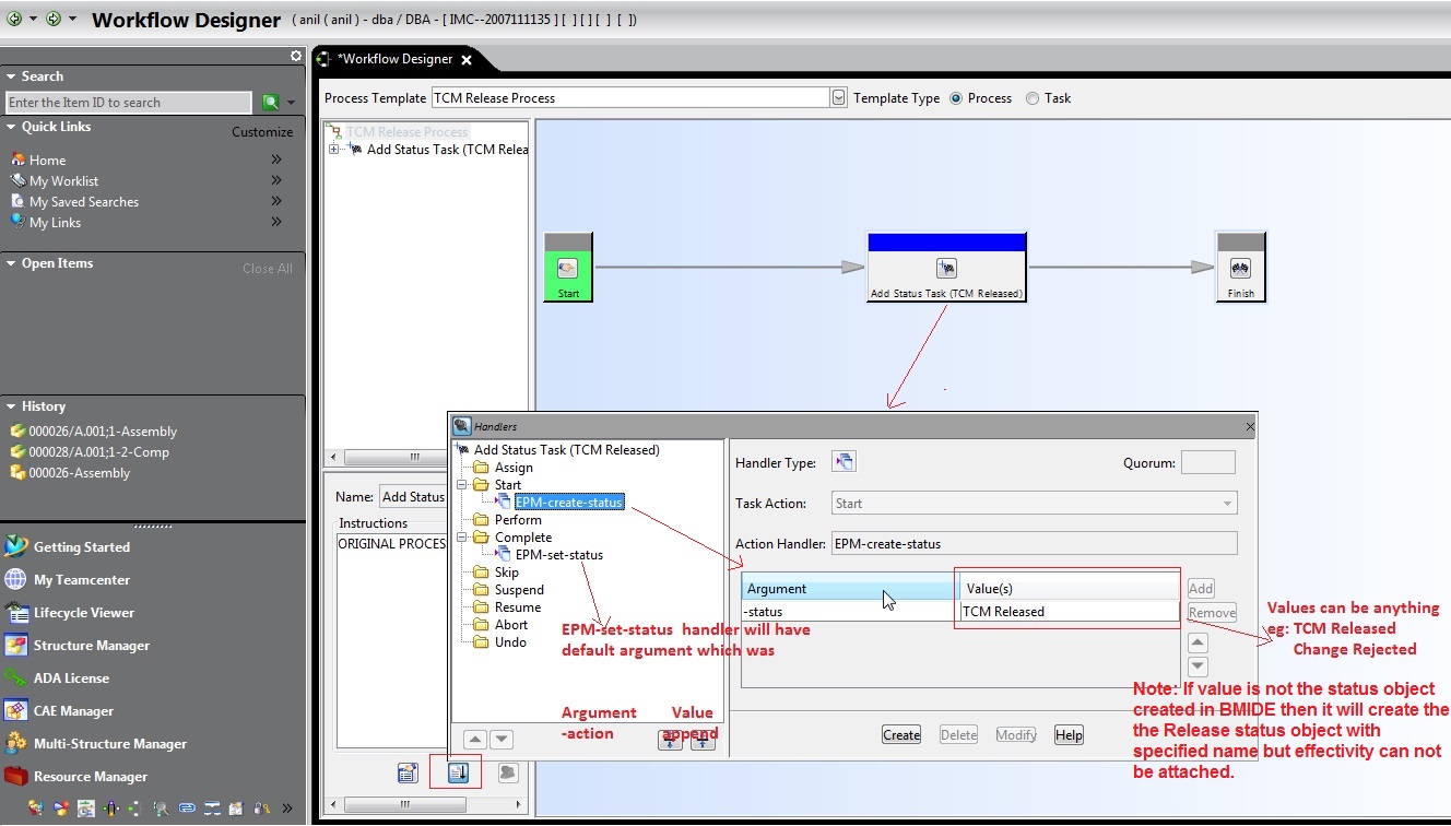 Teamcenter Open Gate: WorkFlow Creation :Release Object / Remove Status