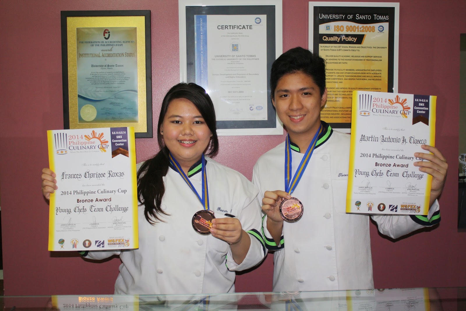 University of Santo Tomas: UST-CTHM STUDENT AWARDEE (1st TERM AY 2014 – 2015)