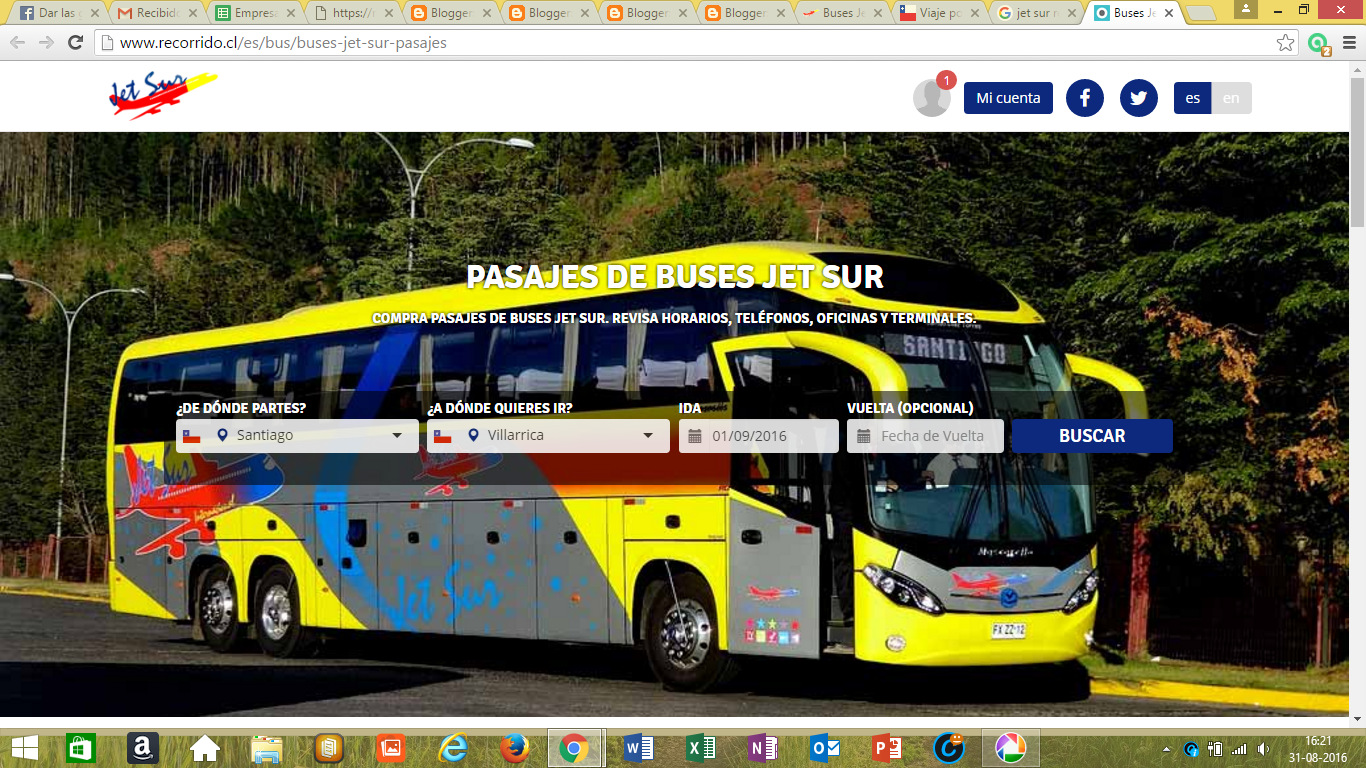 Viaje por Chile: Jet Sur - Buses Andrade