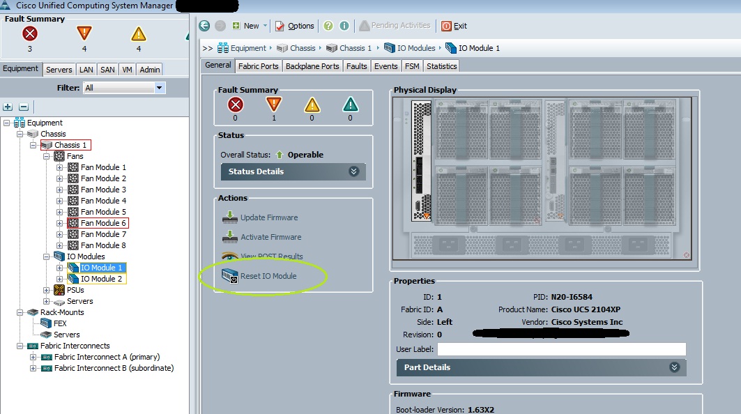 Cisco UCS IOM POST failure, Error Code: F0481
