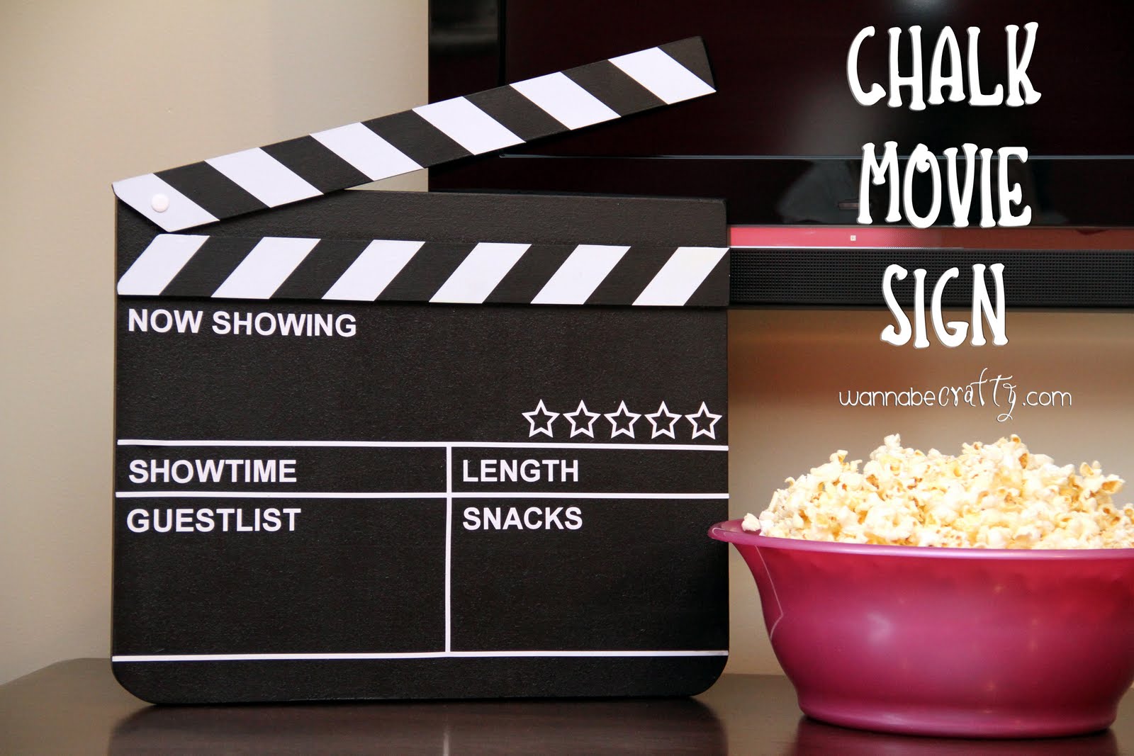 Someday Crafts: Guest Blogger - Wannabe Crafty - PB-Teen Chalk Movie Sign