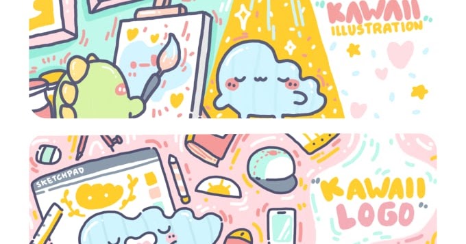 Design Cute And Kawaii Social Media Banner | Your Content Marketing ...