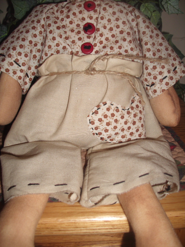 KKL Primitives Selling Blog: RAGGEDY BOY PRIMITIVE DOLL - SOLD