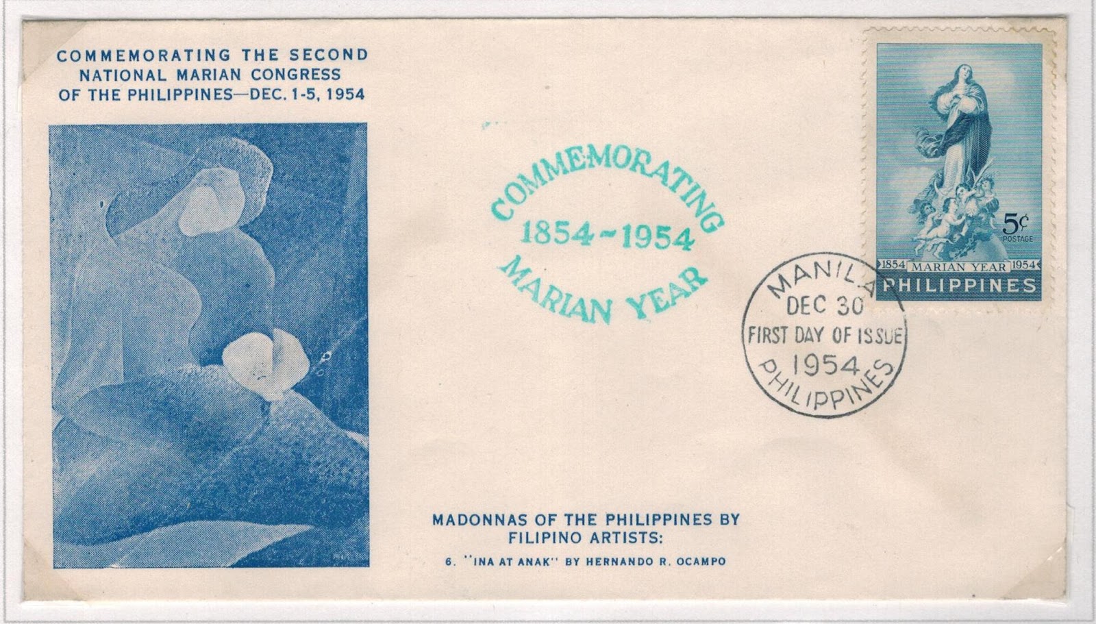 Philippine Republic Stamps : 1954 Marian Year
