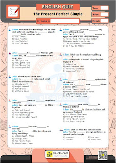 Present perfect simple multiple choice test | www.elt-els.com