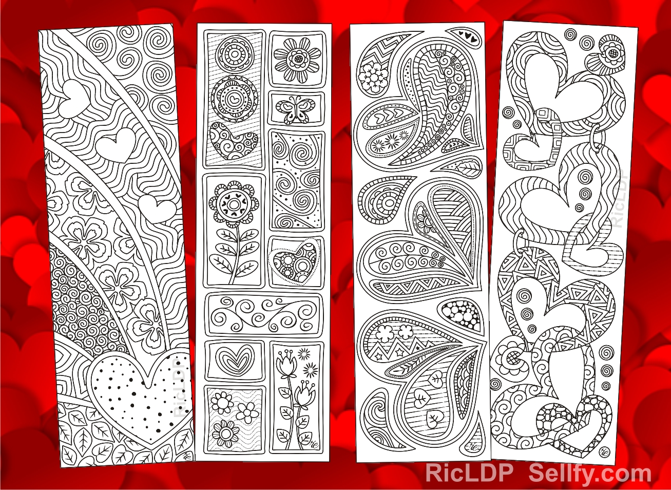 RicLDP Artworks: Bookmarks for Valentines Day
