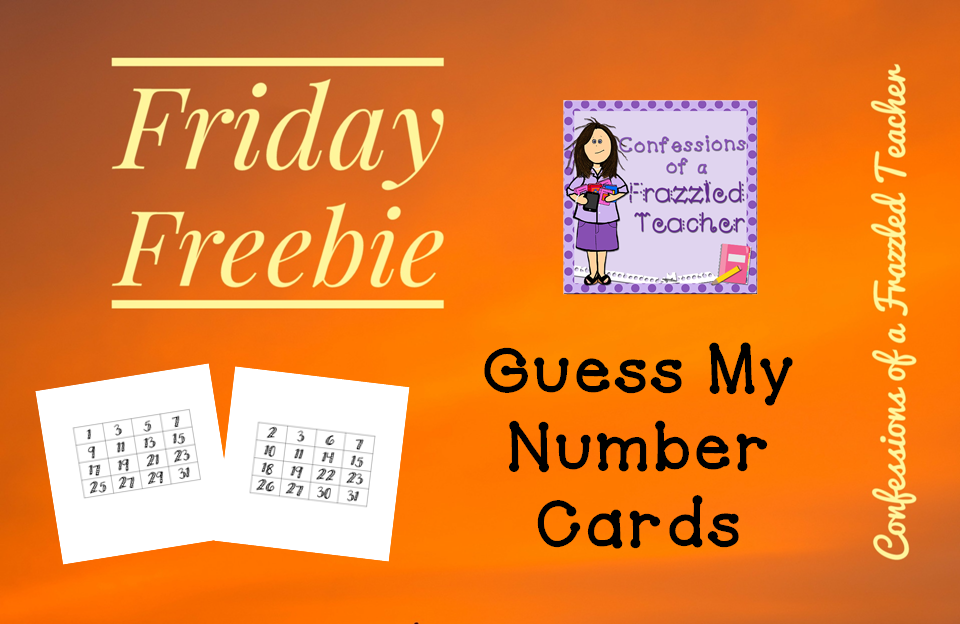 Confessions of a Frazzled Teacher: Friday Freebie - Magic Number Cards