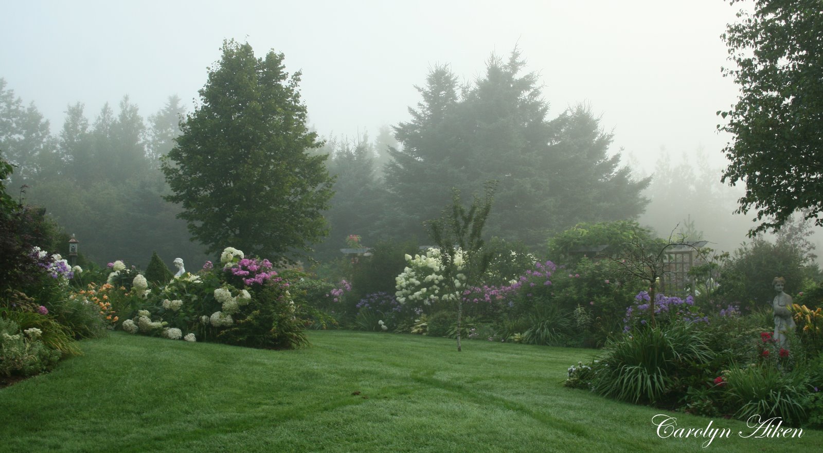 Aiken House & Gardens: A Misty Morn in the Garden