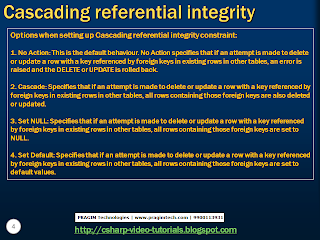 Sql server, .net and c# video tutorial: Part 5 – Cascading referential ...