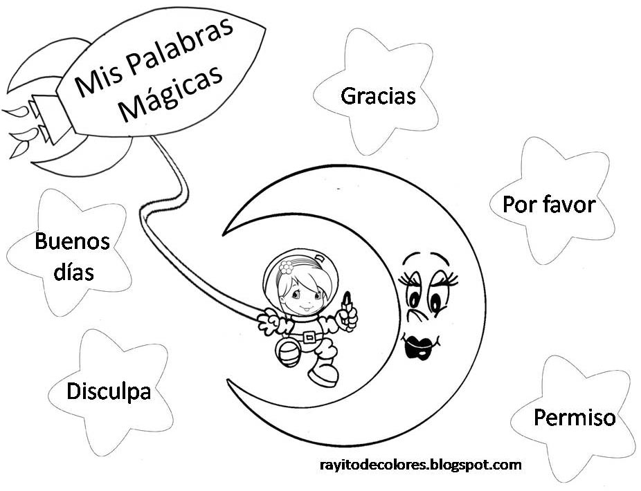 Rayito de Colores: Carteles de Palabras Mágicas