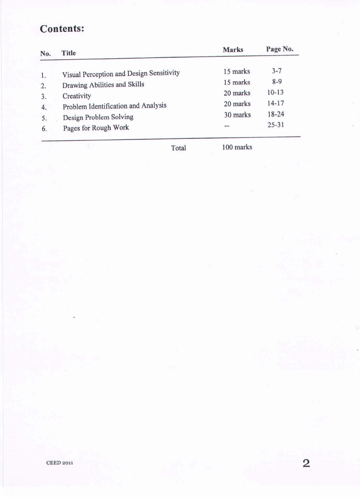 ceed 2011 question paper